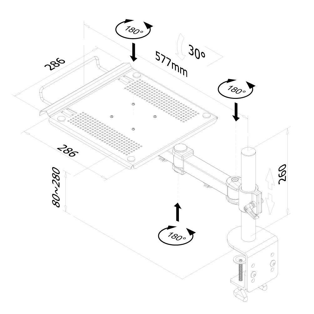 Neomounts by Newstar notebook desk mount – Transparent