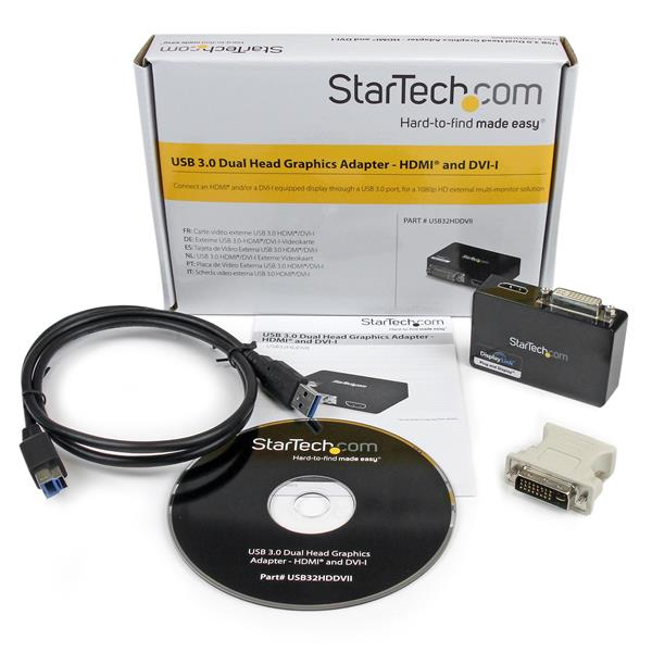 StarTech.com USB 3.0 to HDMI and DVI Dual Monitor External Video Card ...