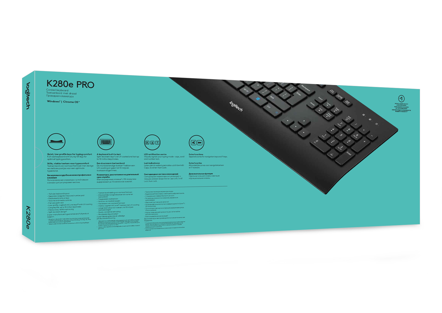 Logitech K280e keyboard USB QWERTY US International Black – Transparent