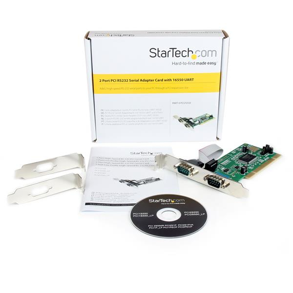 StarTech.com 2 Port PCI RS232 Serial Adapter Card with 16550 UART ...