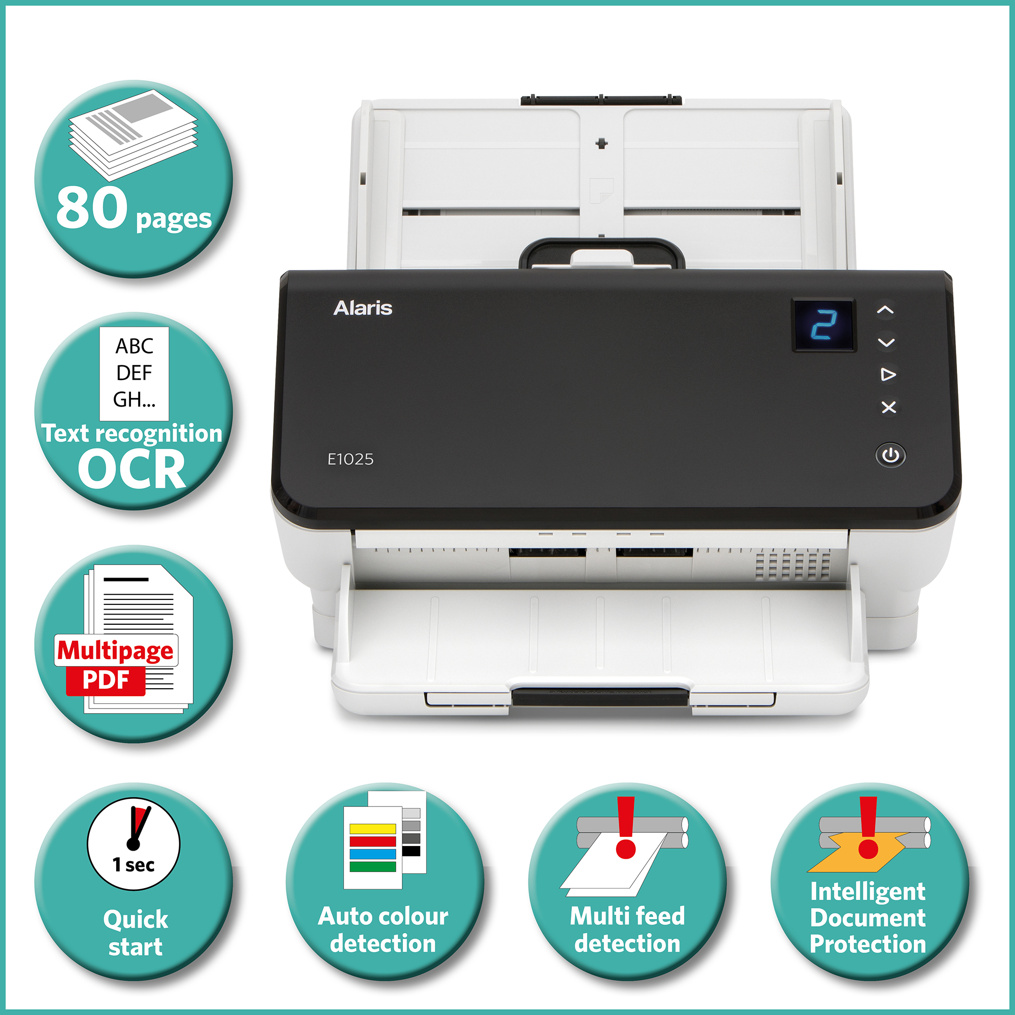 Alaris E1025 600 x 600 DPI ADF scanner Black,Grey A4 – Transparent