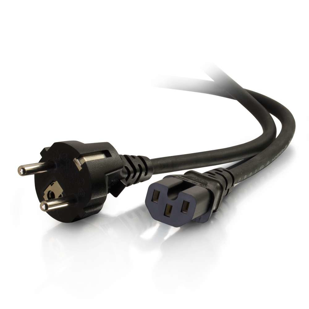 C2G 2m, CEE 7/7 – C15 IEC power cable Black CEE7/7 C15 coupler ...