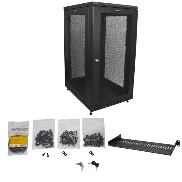 StarTech.com Server Rack Cabinet – 31 in. Deep Enclosure – 24U – Transparent