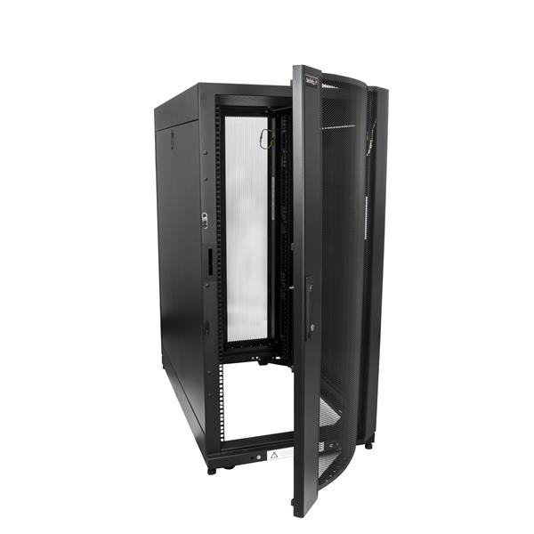 StarTech.com 25U Server Rack Cabinet – 37 in. Deep Enclosure – Transparent