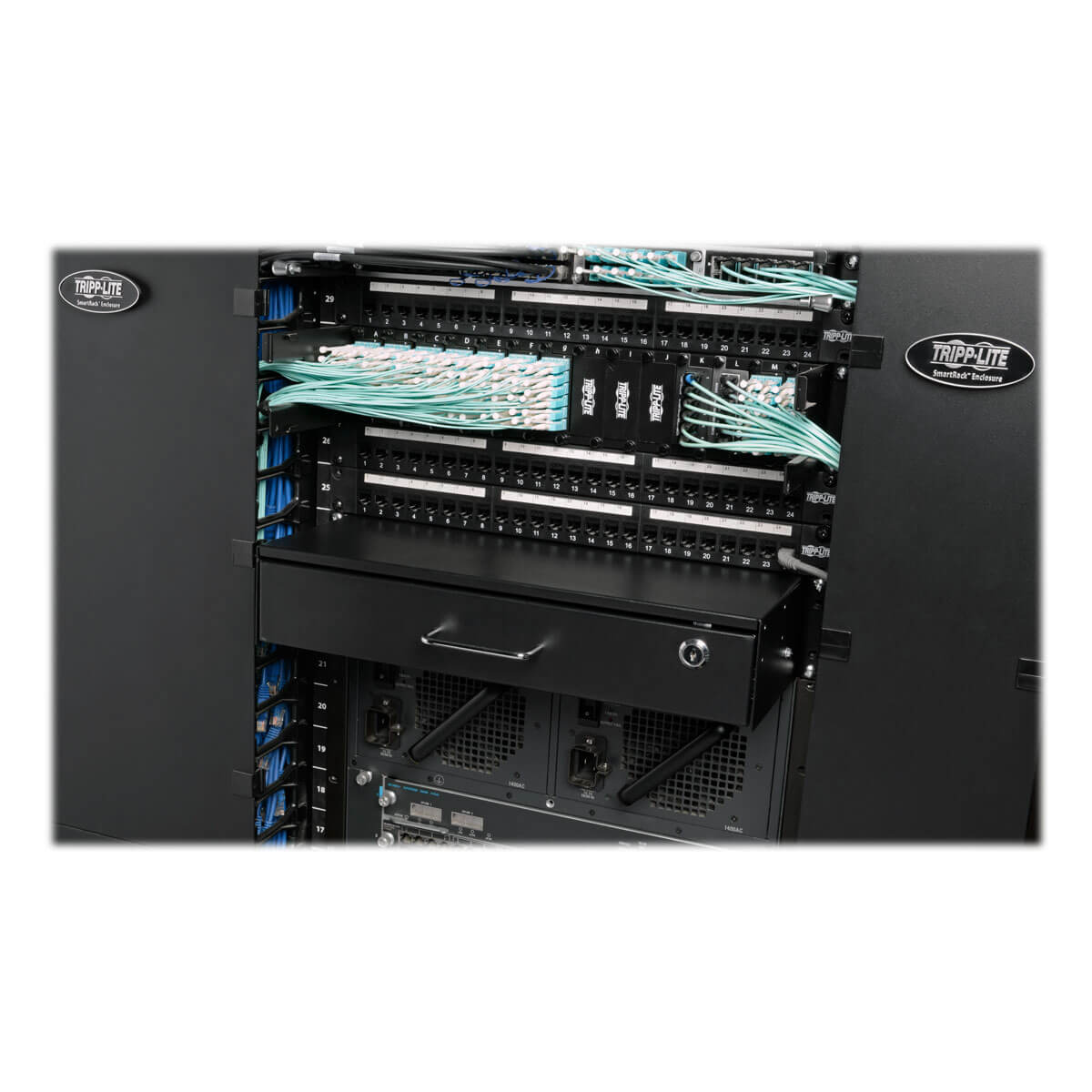 Tripp Lite SmartRack 2U Locking Rack-Mount Storage Drawer – Transparent