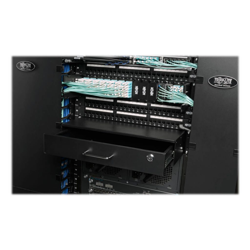 Tripp Lite SmartRack 2U Locking Rack-Mount Storage Drawer – Transparent