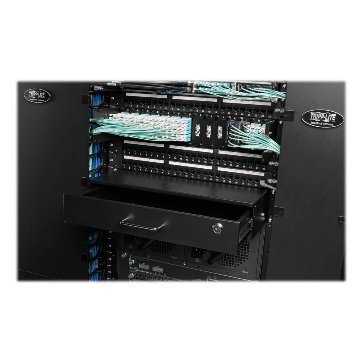 Tripp Lite SmartRack 2U Locking Rack-Mount Storage Drawer – Transparent