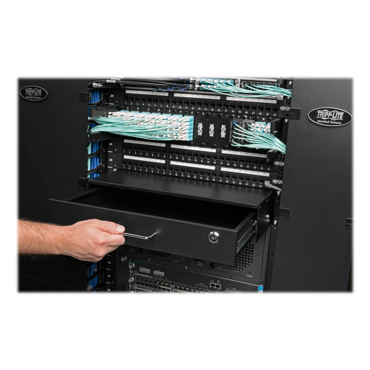 Tripp Lite SmartRack 2U Locking Rack-Mount Storage Drawer – Transparent