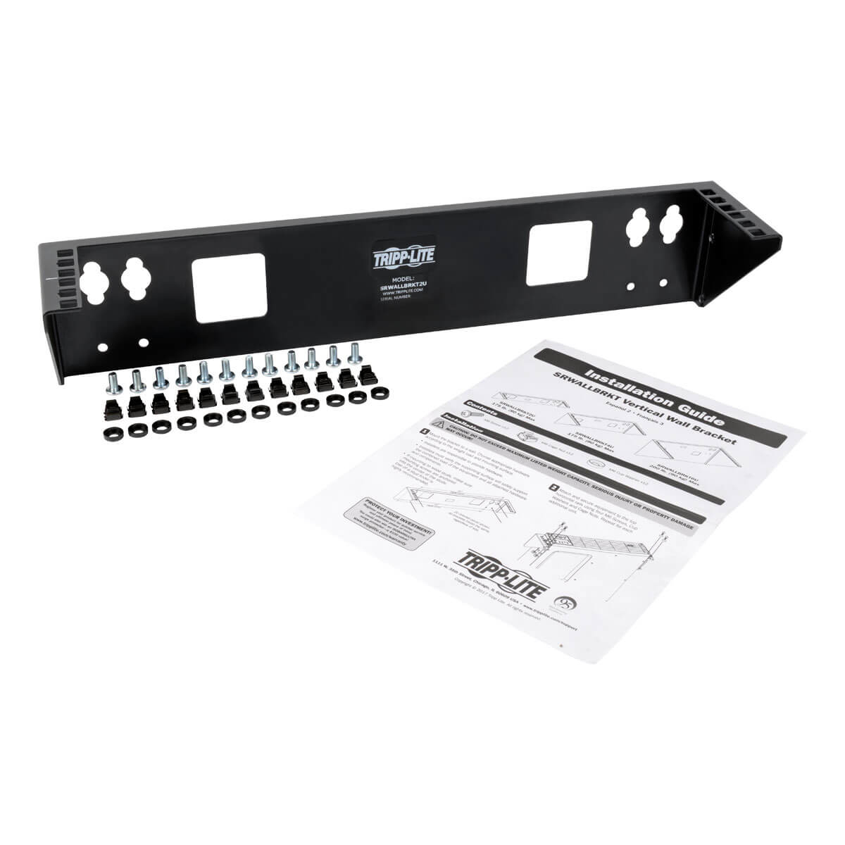 Tripp Lite SmartRack 2U Vertical Wall-Mount Rack Bracket – Transparent