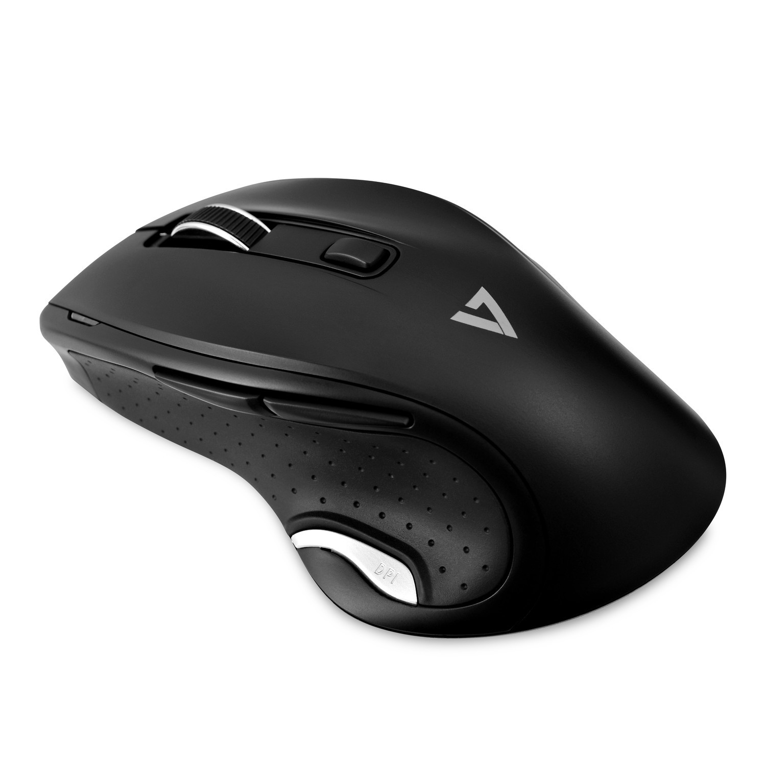 V7 Deluxe Wireless Optical Mouse – Black – Transparent