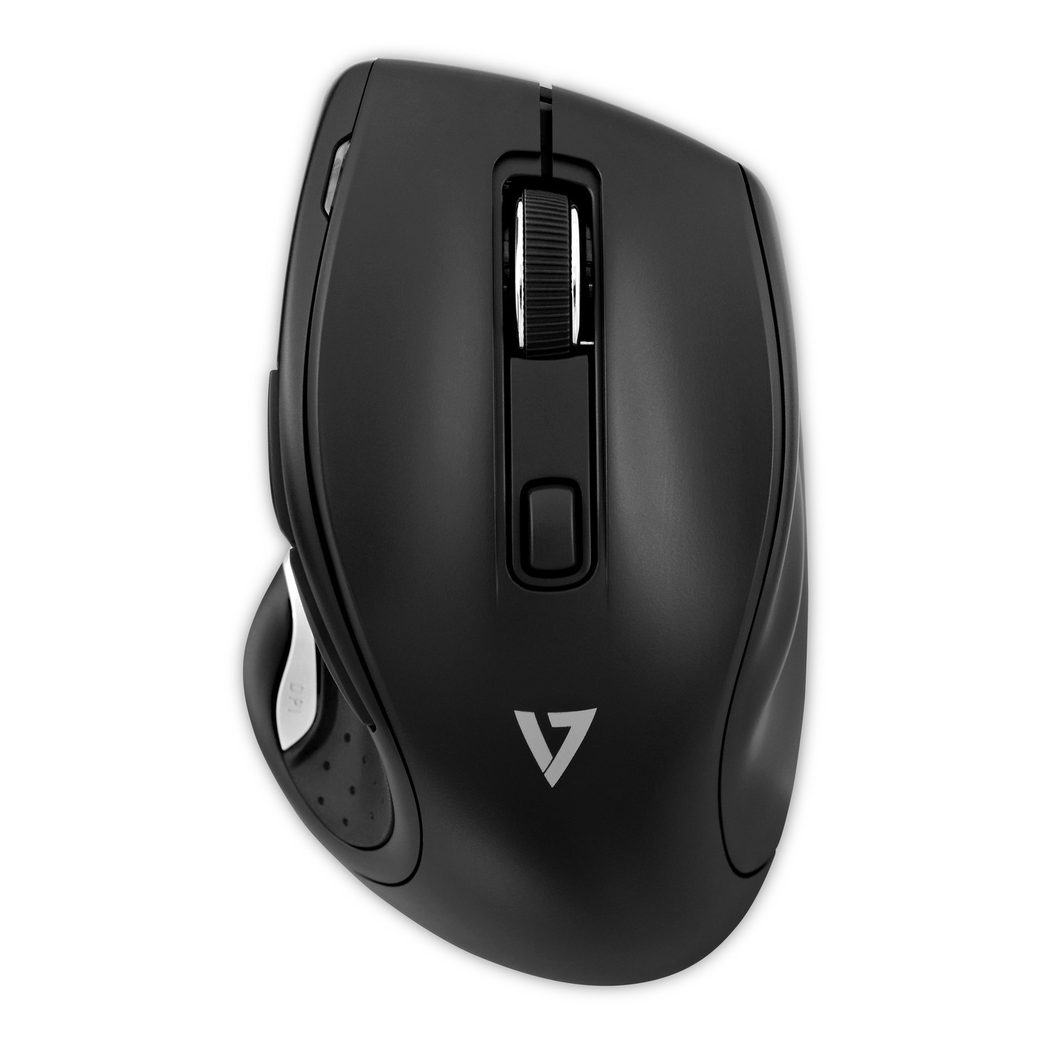 V7 Deluxe Wireless Optical Mouse – Black – Transparent