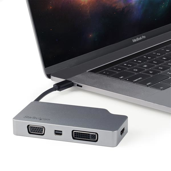 StarTech.com USB-C Multiport Video Adapter – 4-in-1 Aluminum – 4K 60Hz ...