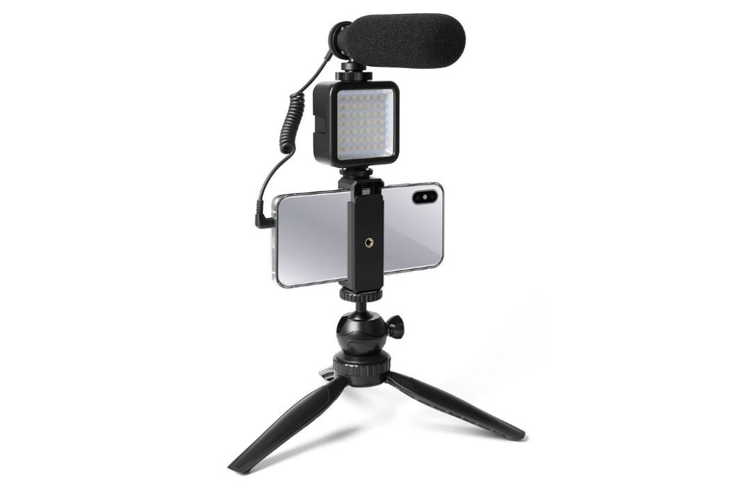 Maono Selfie Video Rig incl Shotgun Microphone LED Light Tripod Phone ...