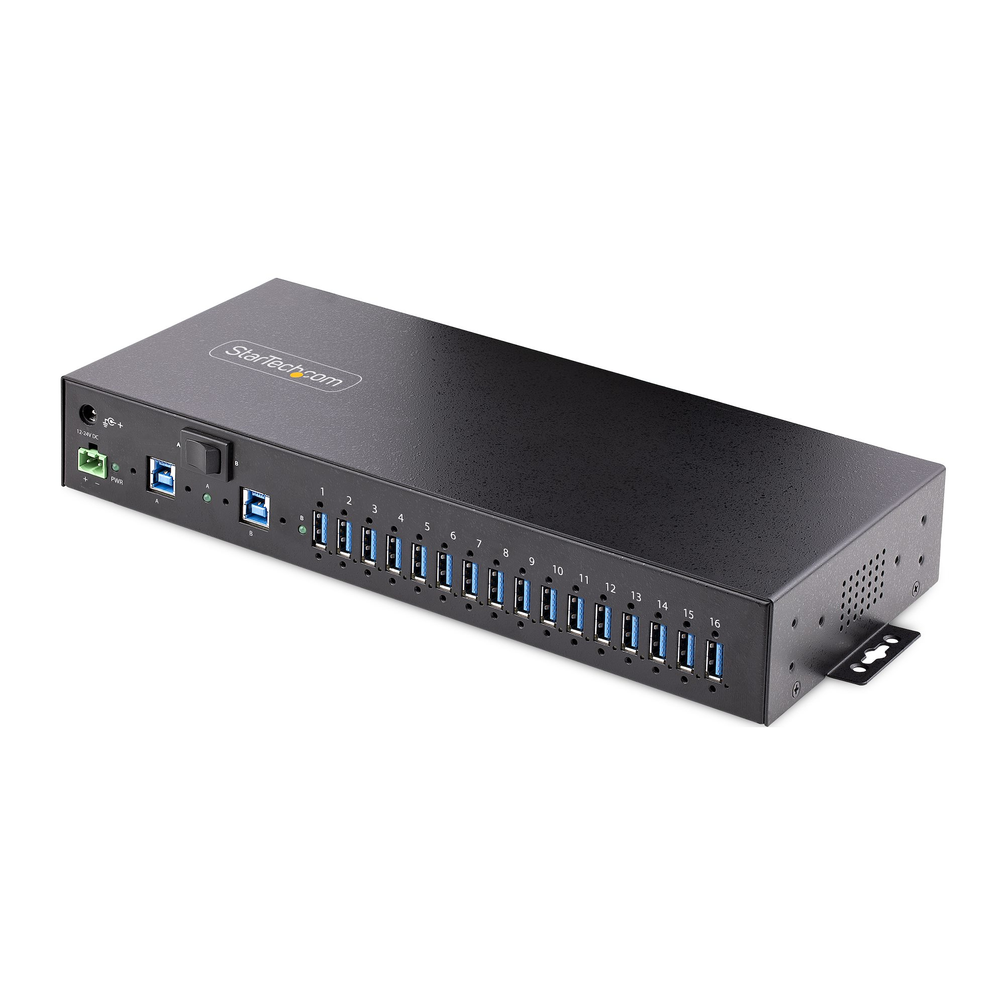 StarTech.com 16-Port Industrial USB 3.0 Hub 5Gbps, Metal, DIN/Surface ...