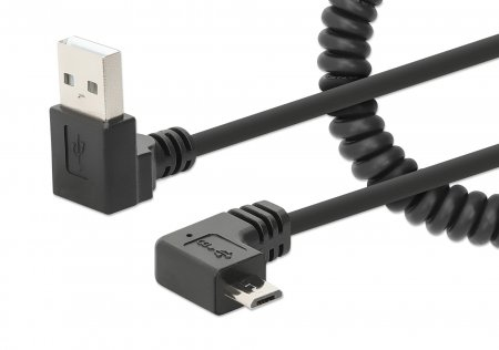 Manhattan USB-A to Micro-USB Cable, 1m, Male to Male, Black, 480 Mbps ...