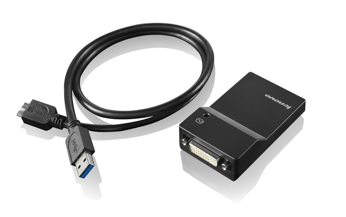 Lenovo USB 3.0 – DVI/VGA USB graphics adapter 2048 x 1152 pixels Black ...
