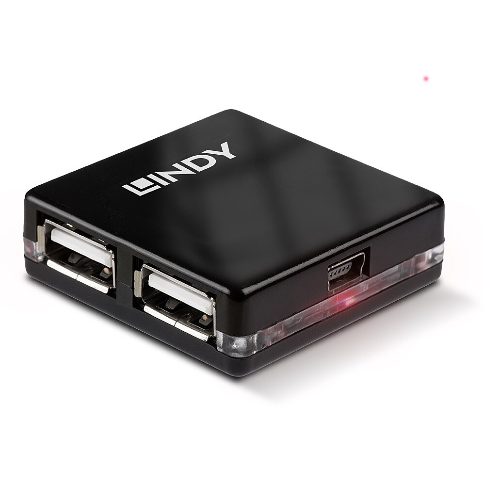 Lindy 4 Port USB 2.0 Mini Hub – Transparent