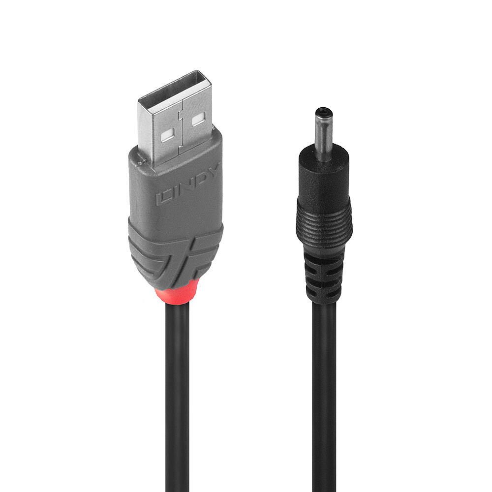 Lindy USB 2.0 Type A to 3.5mm DC Cable, 1.5m – Transparent