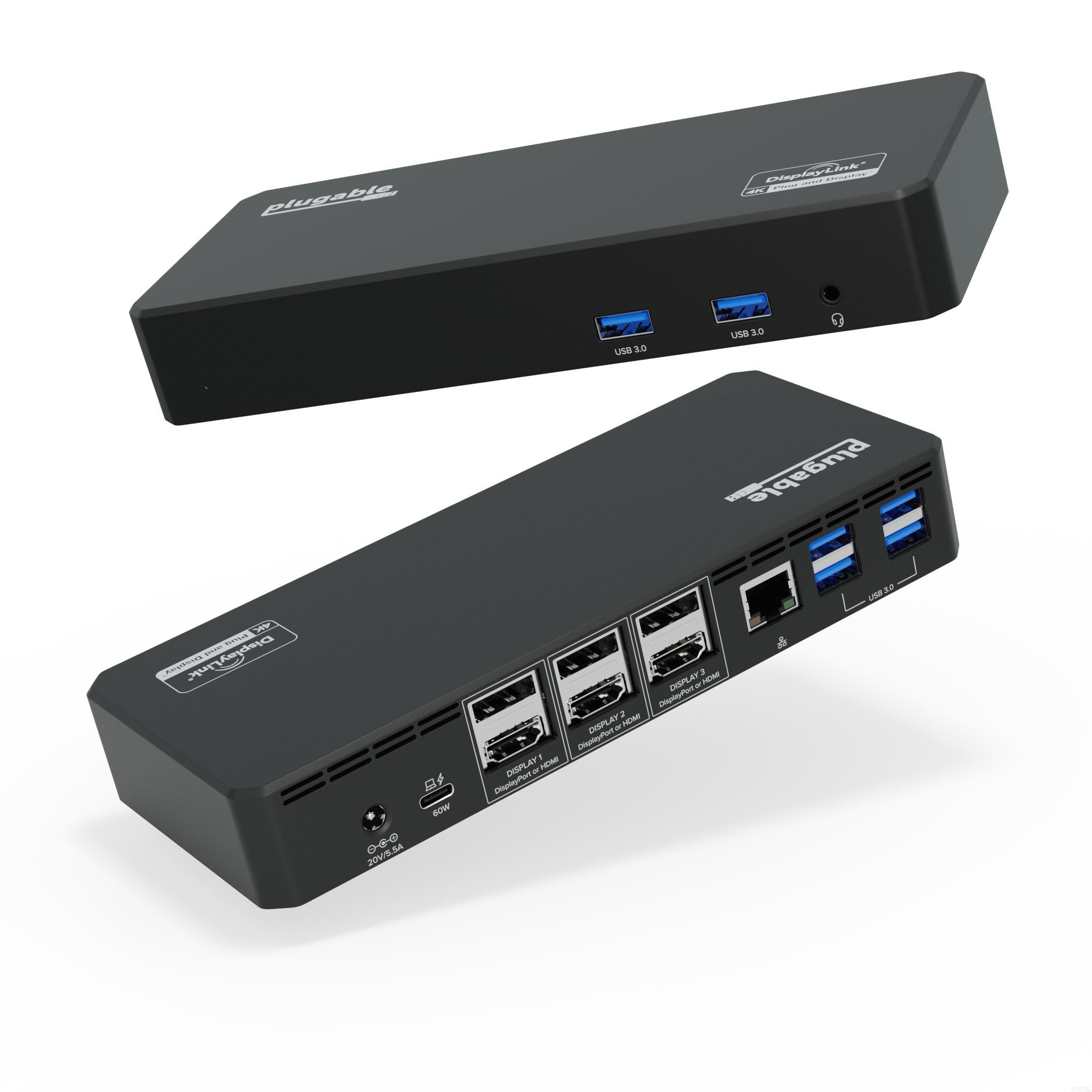 Plugable Technologies 12-in-1 USB C Triple Monitor Docking Station ...