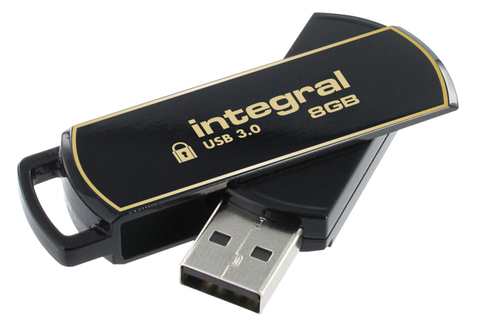 Integral 8GB Secure 360 Encrypted USB 3.0 USB flash drive USB Type-A 3. ...