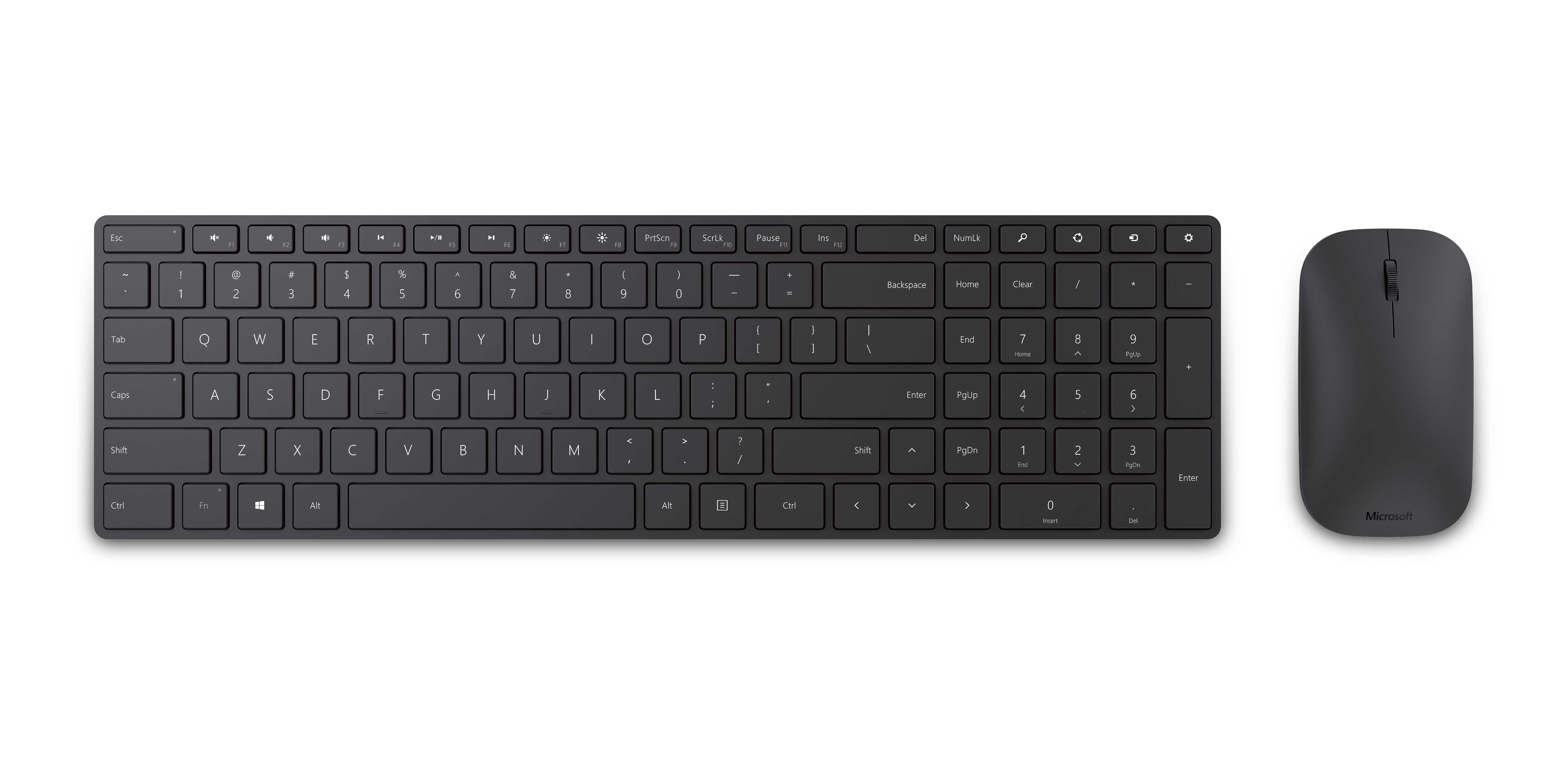 Microsoft Designer Bluetooth Desktop keyboard QWERTY Black – Transparent
