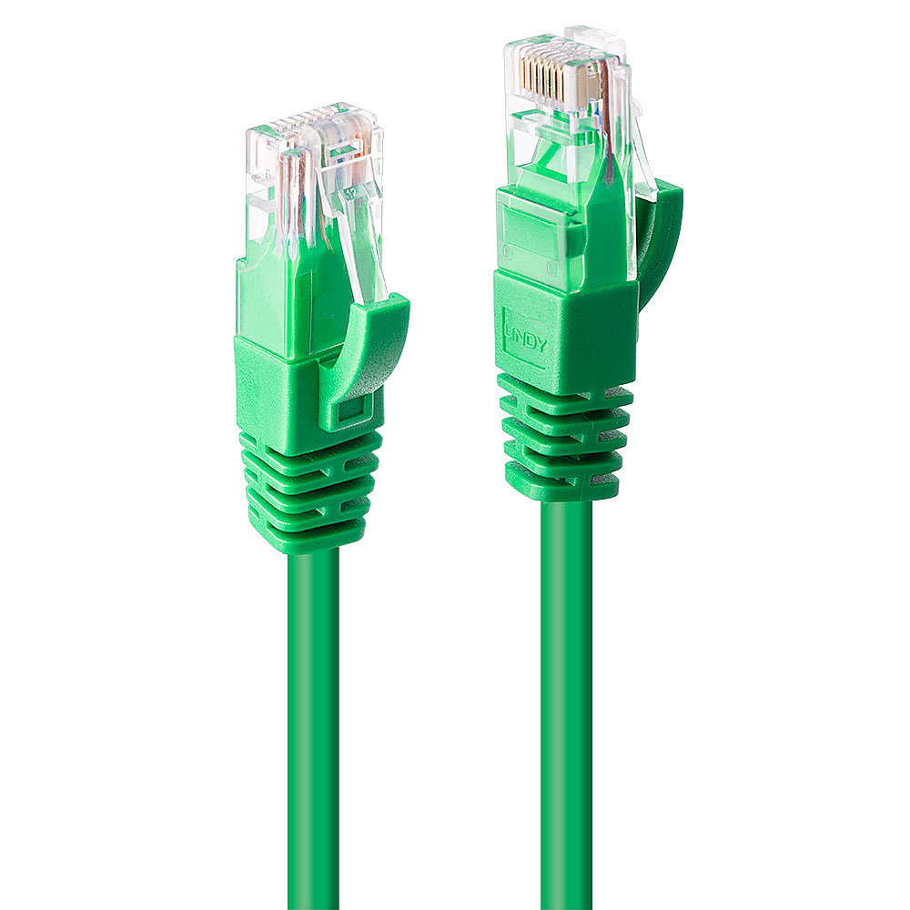 Lindy 2m Cat.6 U/UTP Cable, Green – Transparent