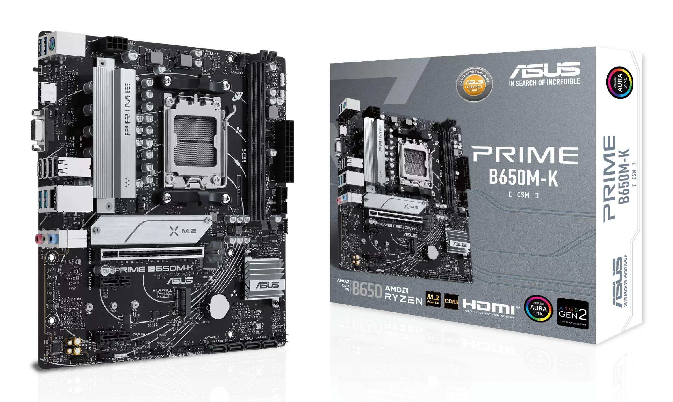ASUS PRIME B650M-K AMD B650 Socket AM5 micro ATX – Transparent