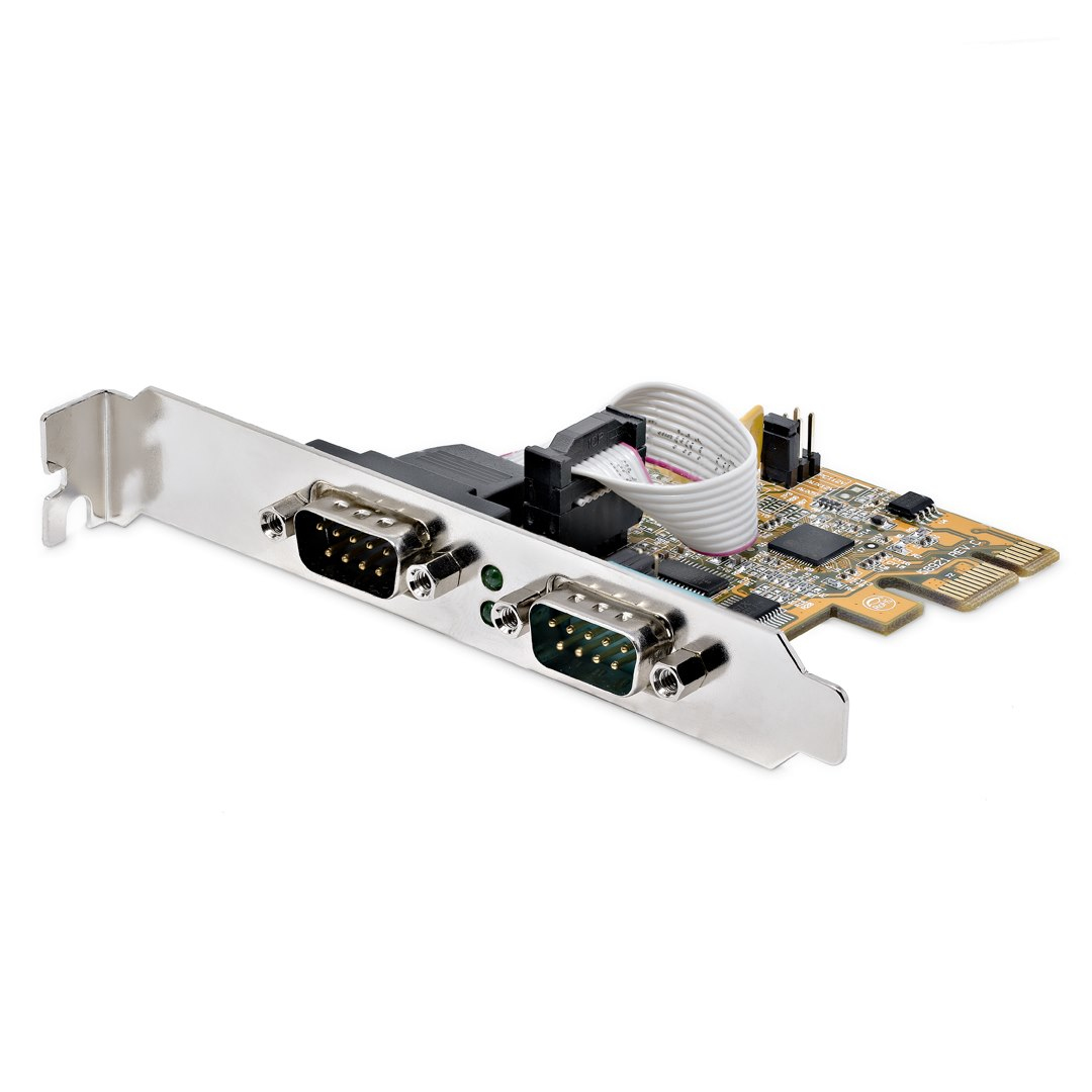 StarTech.com 2-Port PCI Express Serial Interface Card, Dual Port PCIe to RS232 (DB9) Serial Card ...