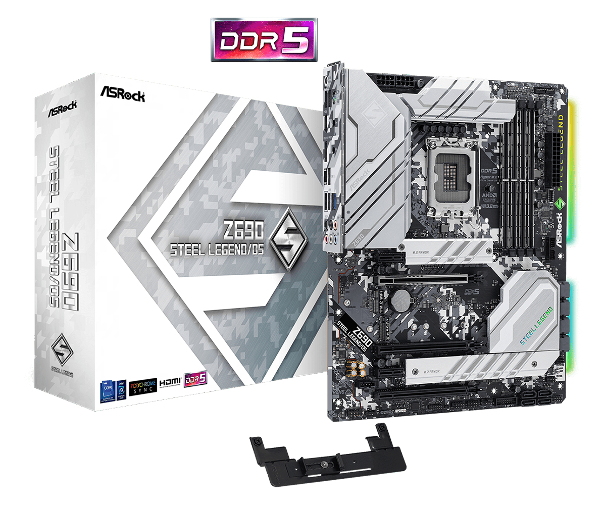 Asrock Z690 Steel Legend/D5 Intel Z690 LGA 1700 ATX – Transparent