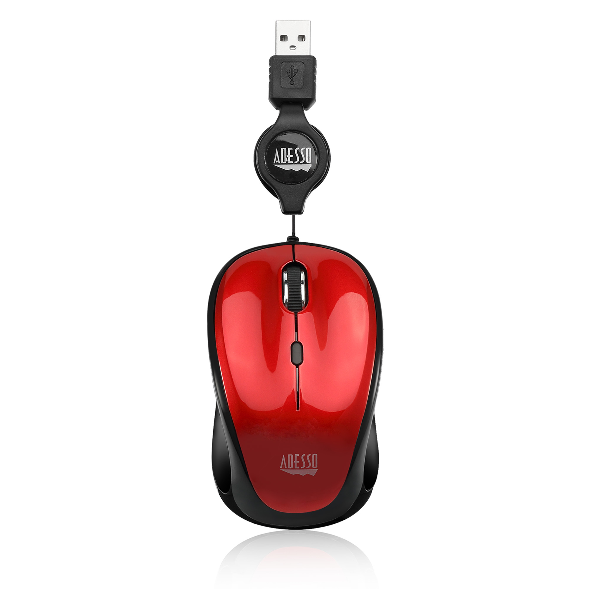 Adesso iMouse S8R – USB Illuminated Retractable Mini Mouse – Transparent