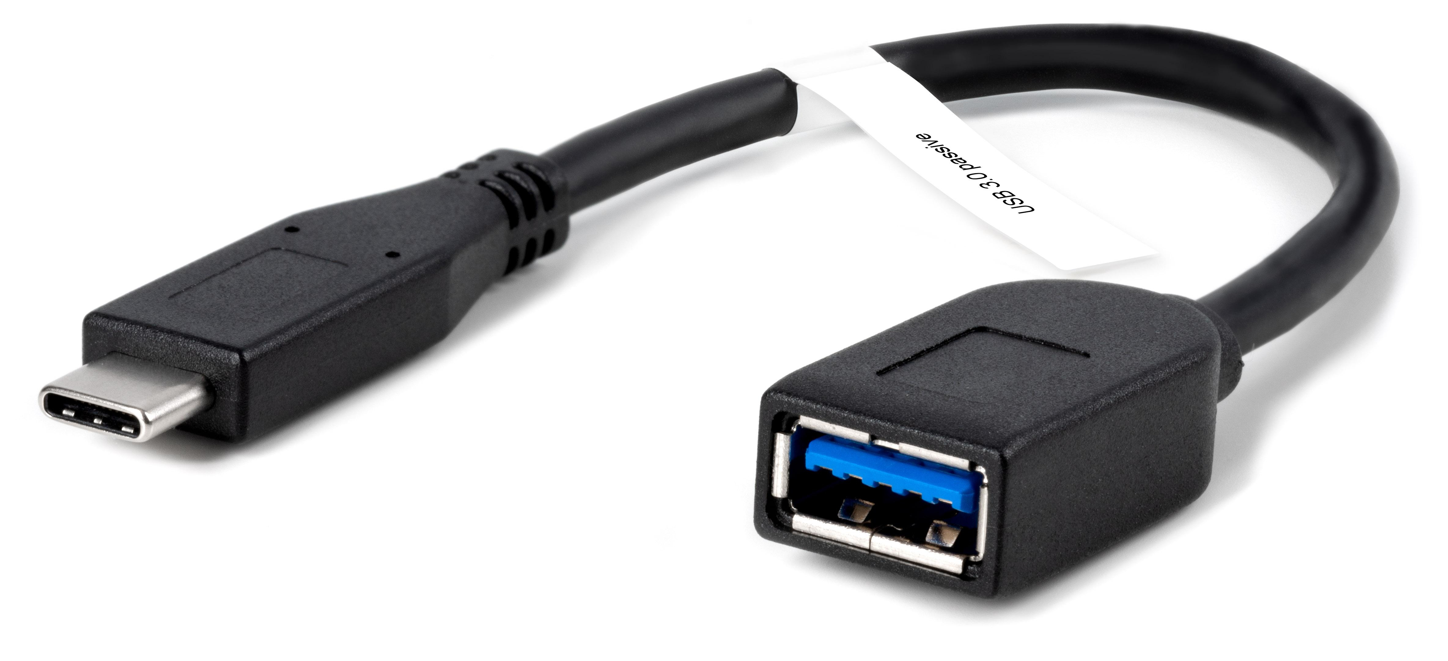 Plugable Technologies USB C to USB Adapter Cable (20 cm) – Transparent