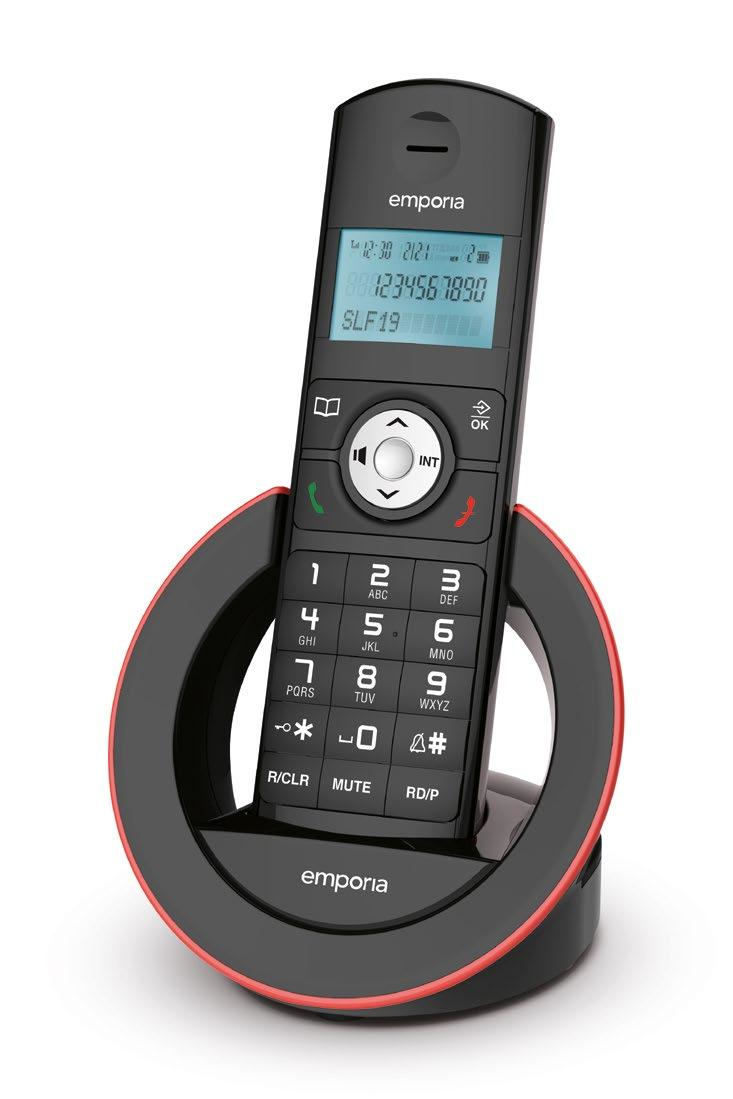 Emporia SLF19AB telephone DECT telephone Caller ID Black, Red – Transparent
