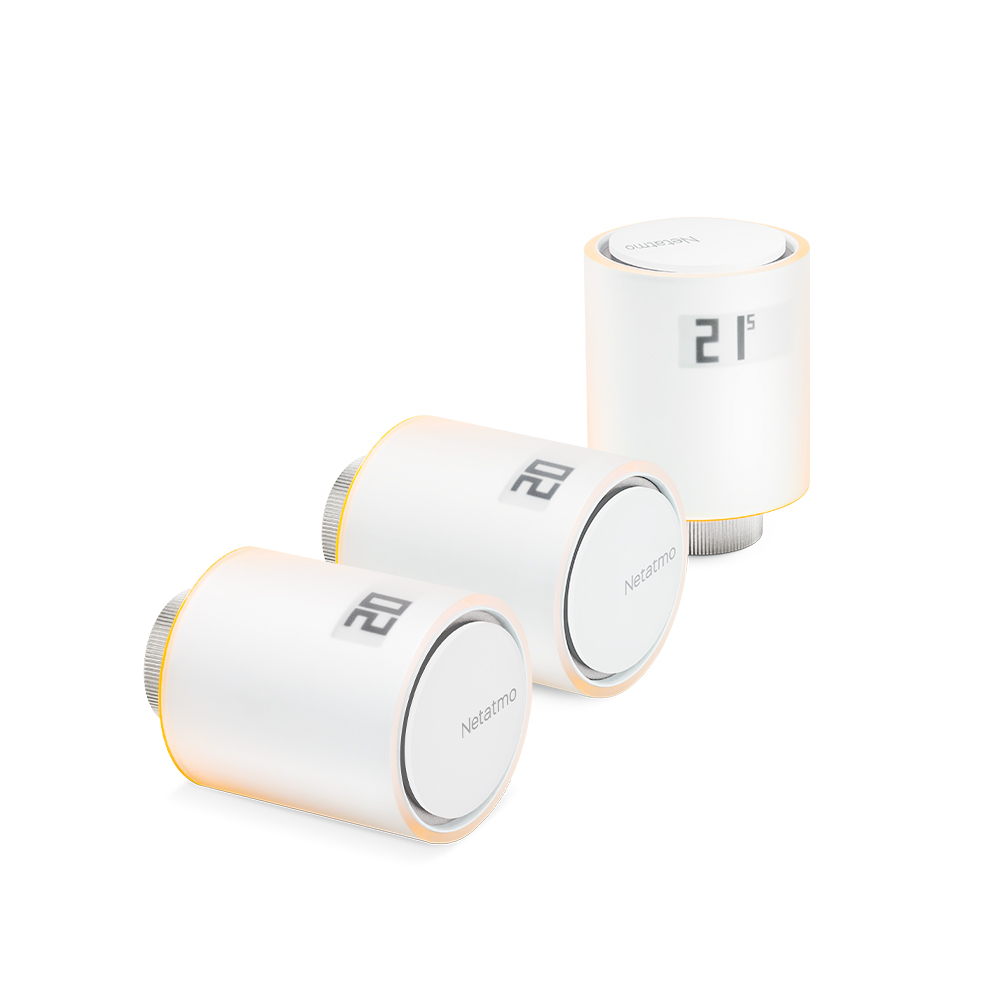 Netatmo Pack: 3 Additional Smart Radiator Valves – Transparent