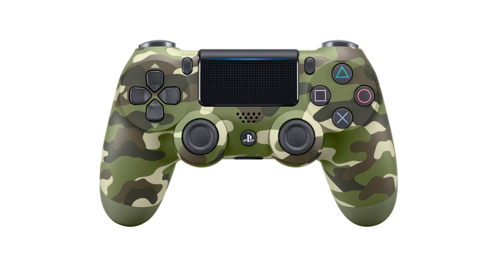 Sony DualShock 4 V2 Green Camouflage – Transparent