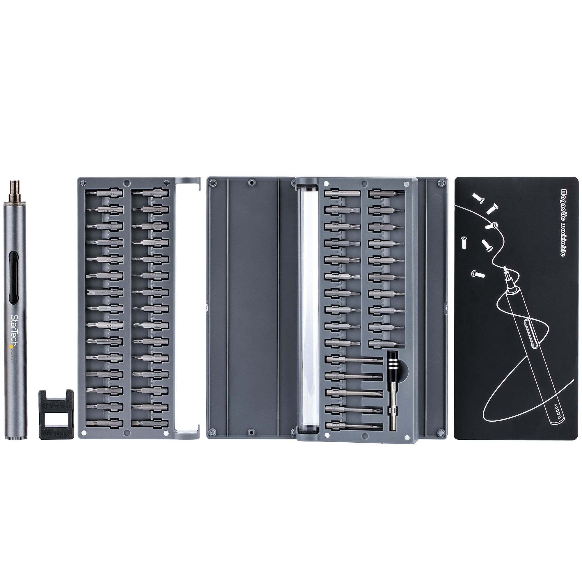 StarTech.com 55-Bit Electric Precision Screwdriver Set – Portable ...