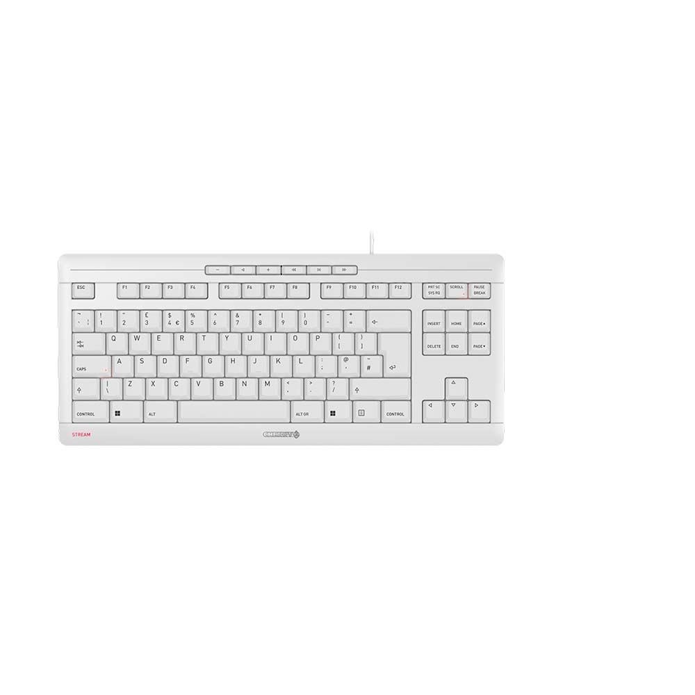 CHERRY STREAM TKL keyboard USB QWERTY English White – Transparent