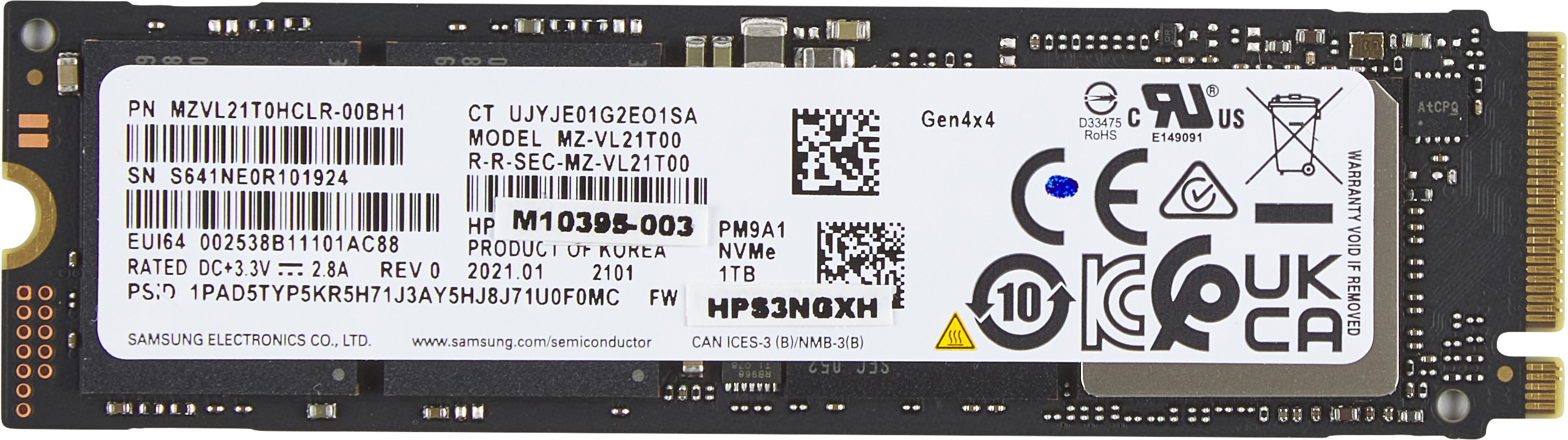 HP 1TB PCIe-4×4 NVMe M.2 SSD PCI Express 4.0 – Transparent