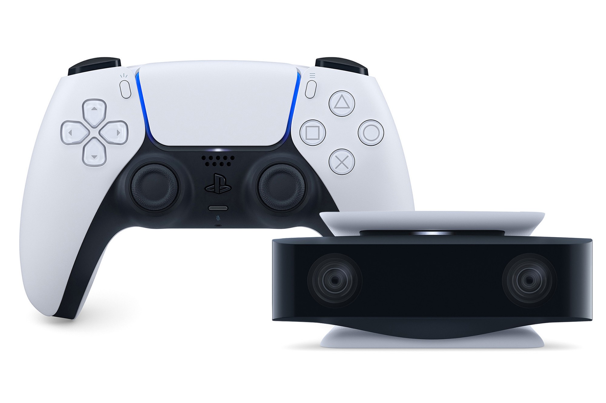 Sony PlayStation 5 White DualSense Controller & HD Camera Bundle ...