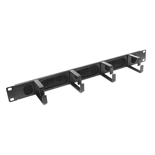 Cablenet 1u 4 Ring Brush Strip Panel – Transparent