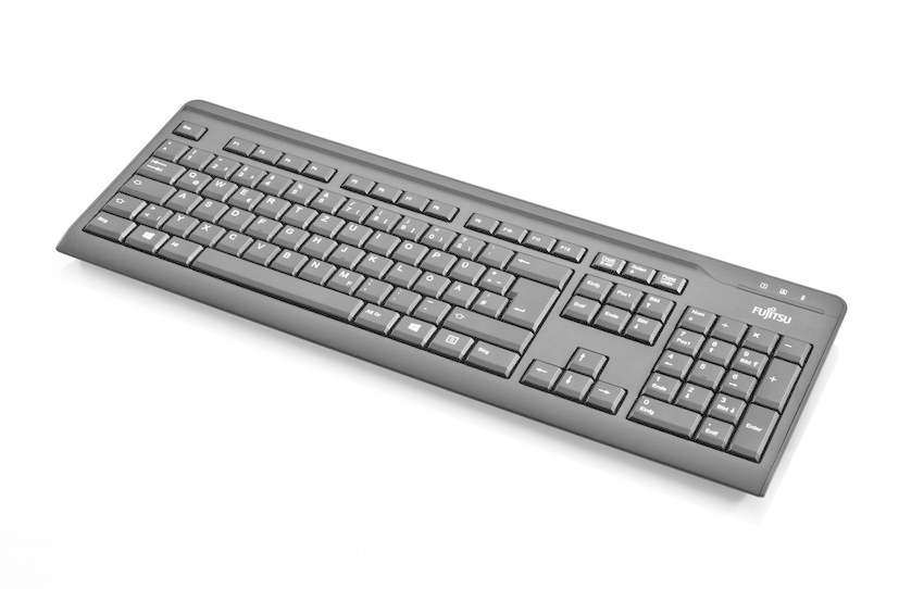 Fujitsu KB410 keyboard USB QWERTY Finnish, Swedish Black – Transparent