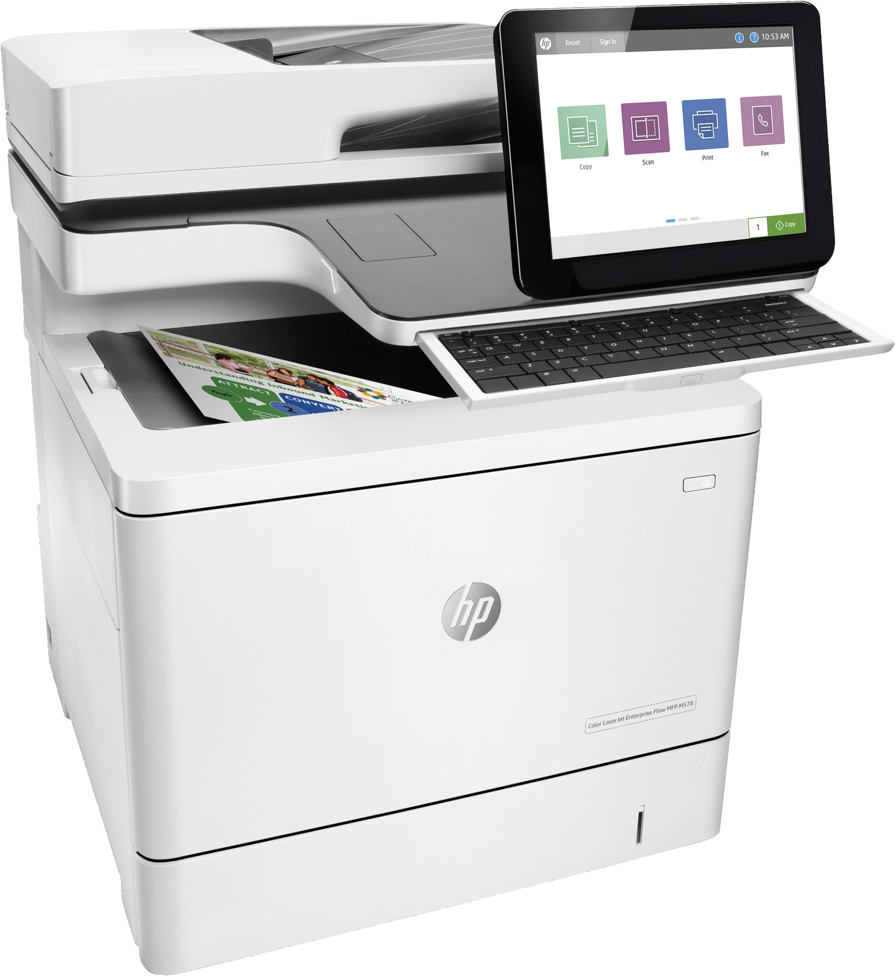 HP Color LaserJet Enterprise Flow MFP M578c, Print, copy, scan, fax ...