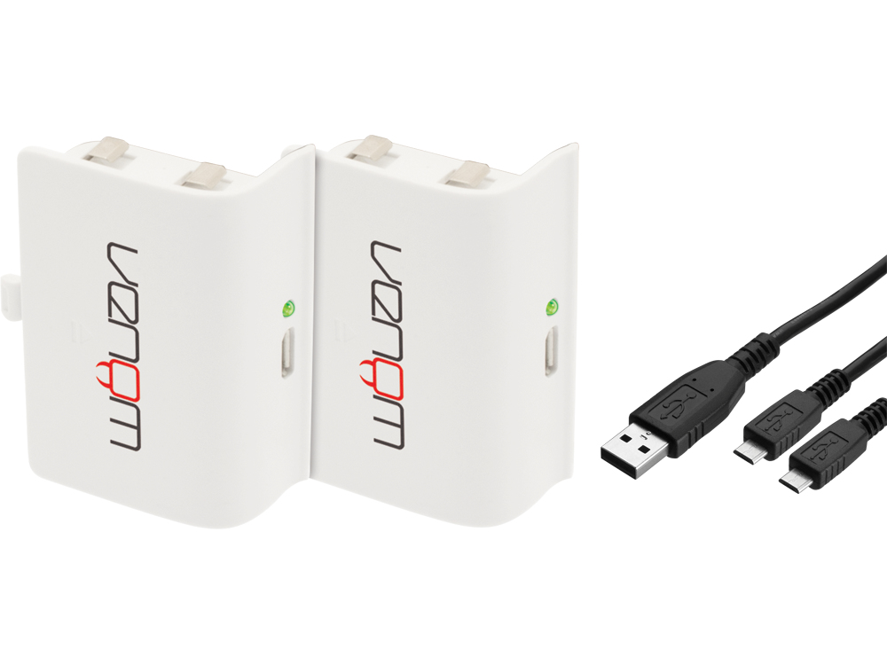 Venom Twin Rechargeable Battery Packs – White – Transparent