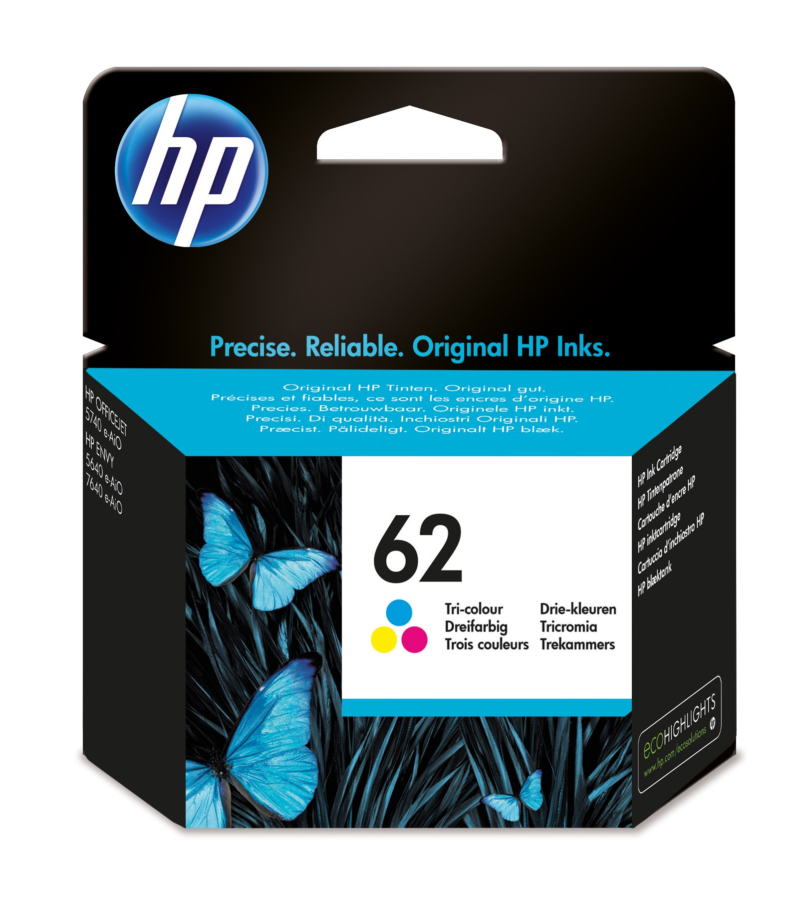 HP 62 Tri-color Original Ink Cartridge – Transparent