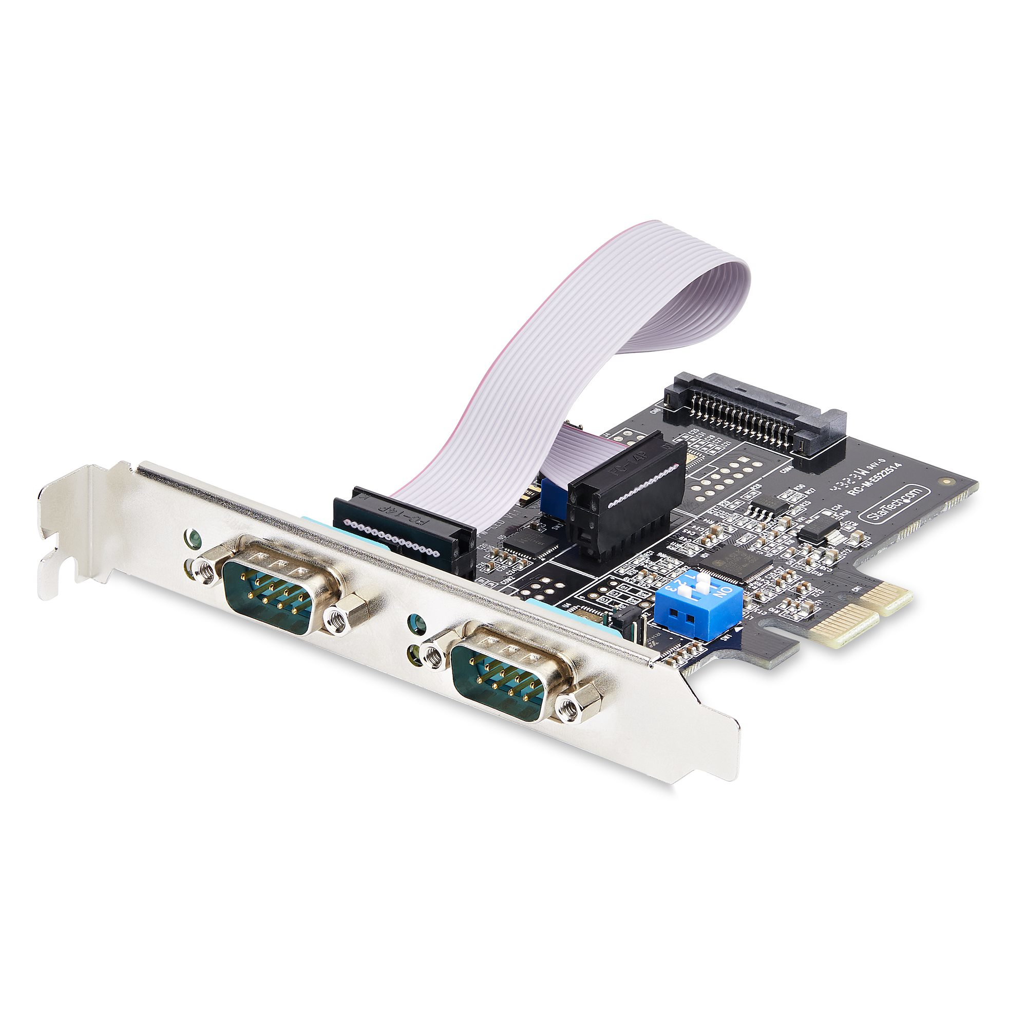 StarTech.com 2-Port Serial PCIe Card, Dual-Port PCI Express to RS232/RS422/RS485 (DB9) Serial ...
