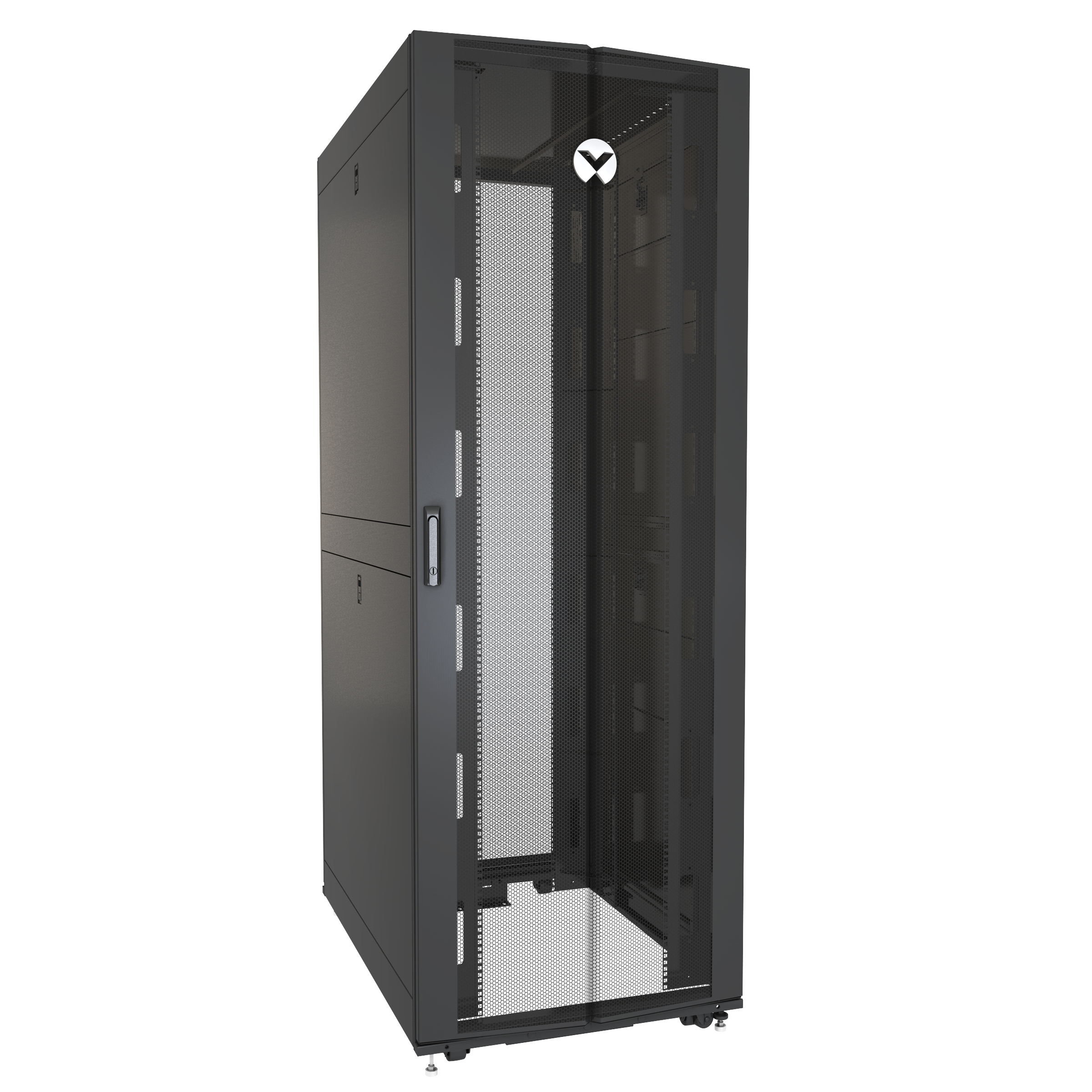 Vertiv VR3357 rack cabinet 48U Freestanding rack Black,Transparent ...