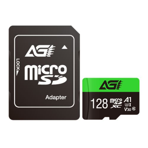 AGI 128GB TF138 Micro SDXC Card with SD Adapter UHS-I Cass 10 / V30 ...