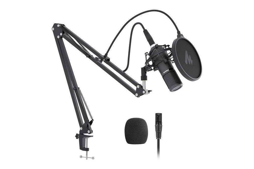 Maono XLR Cardioid Professional Vocal Studio Microphone with Boom Arm ...