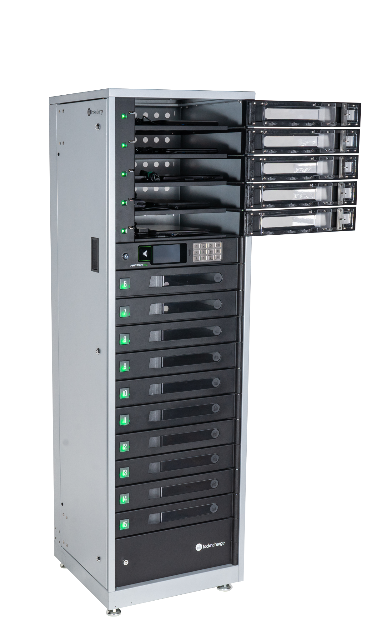 LocknCharge FUYL Tower Pro 15 Smart Locker – UK – Transparent